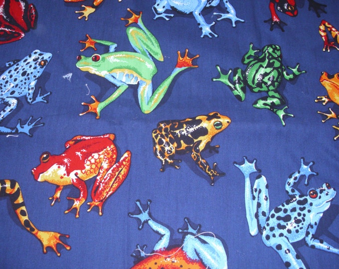 2 Yards Frog Print Fabric, Cotton Fabric, Animal Print Fabric, Kids ...