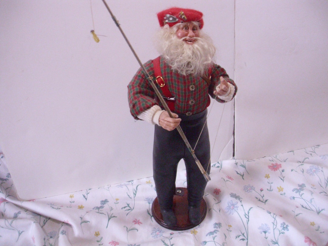 Artist Fisherman Sculpture, Artist Fisherman Doll, Folk Art Fisherman ...