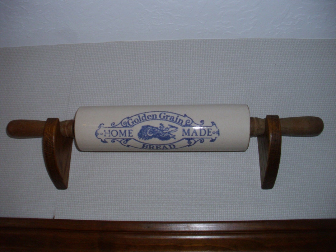 Rolling Pin Holder, Rolling Pin Hanger, Wood Rolling Pin Display ...