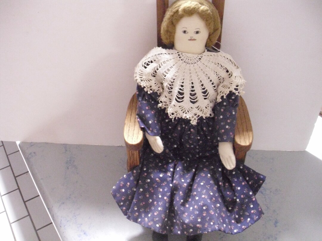 Vintage Soft Sculpture Doll, Victorian Doll, 19" Doll, Handmade Rag ...