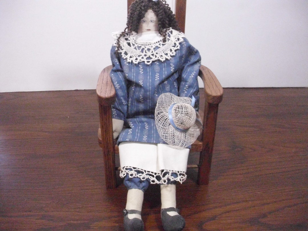 Vintage Soft Sculpture Doll, Victorian Doll, 18" Doll, Handmade Rag ...
