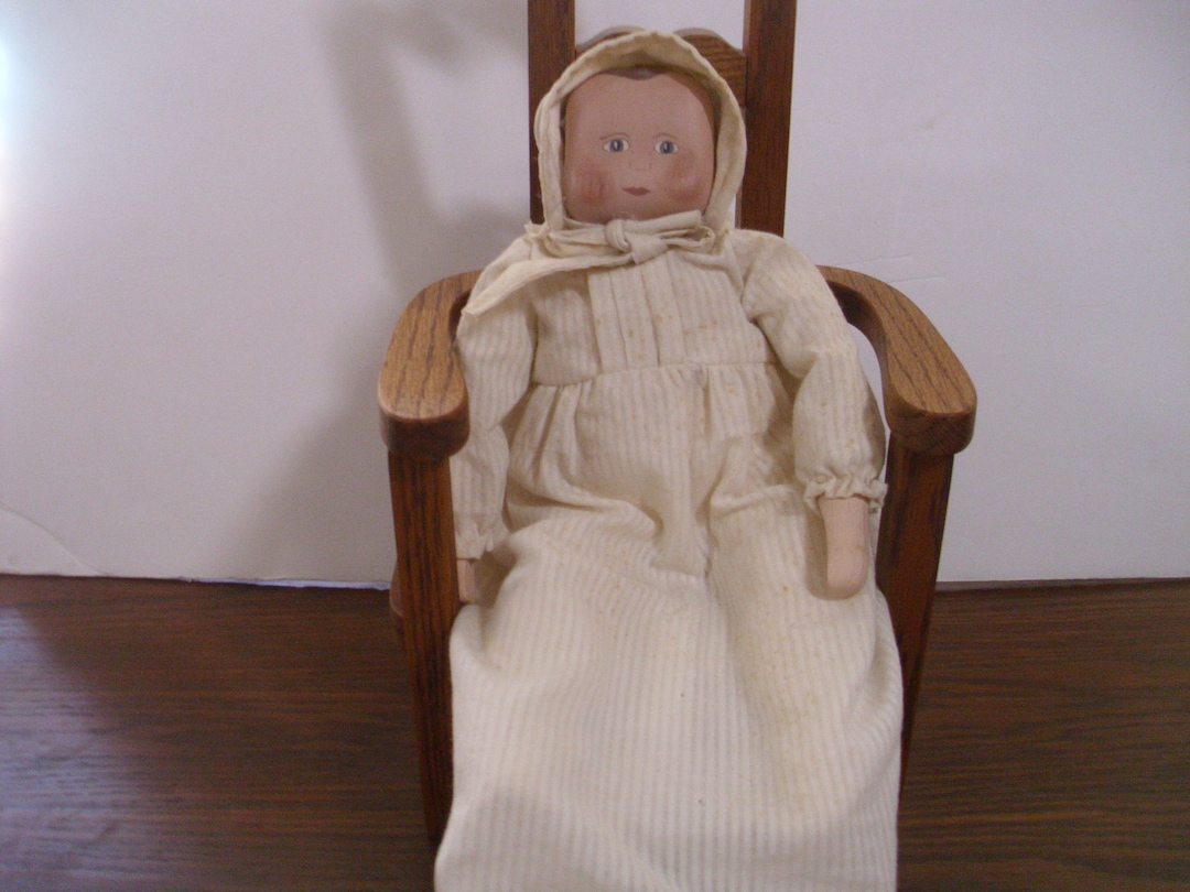 Vintage Soft Sculpture Doll, Victorian Baby Doll, 13 Doll, Handmade ...
