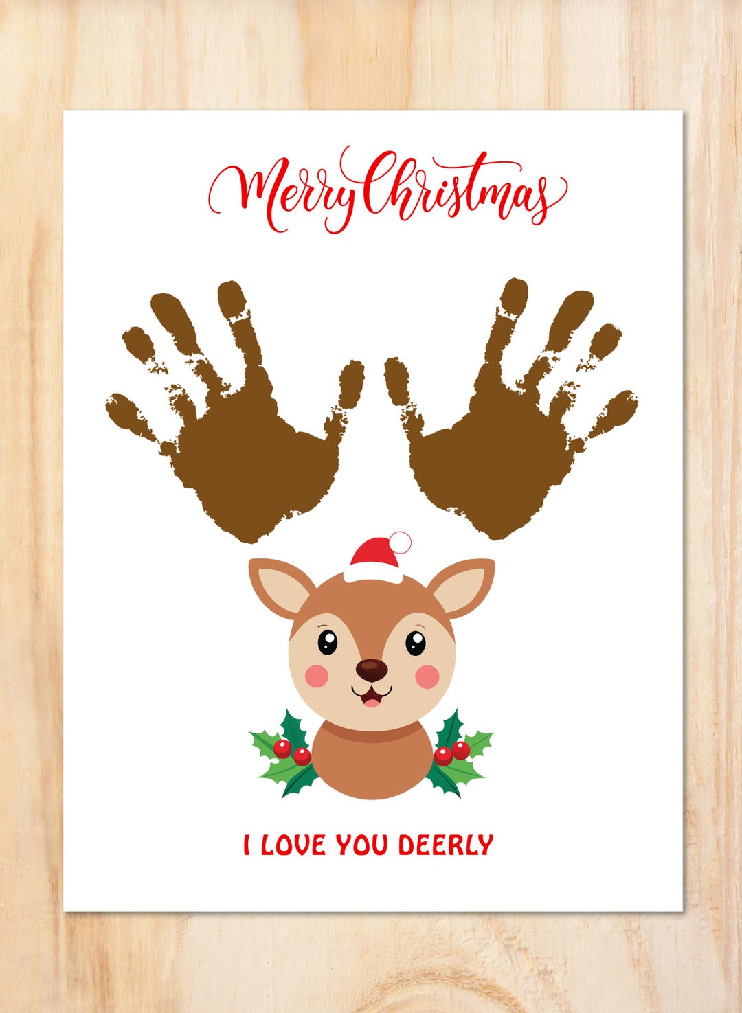 Printable Christmas Handprint Art, Reindeer Craft, Christmas Craft, DIY ...