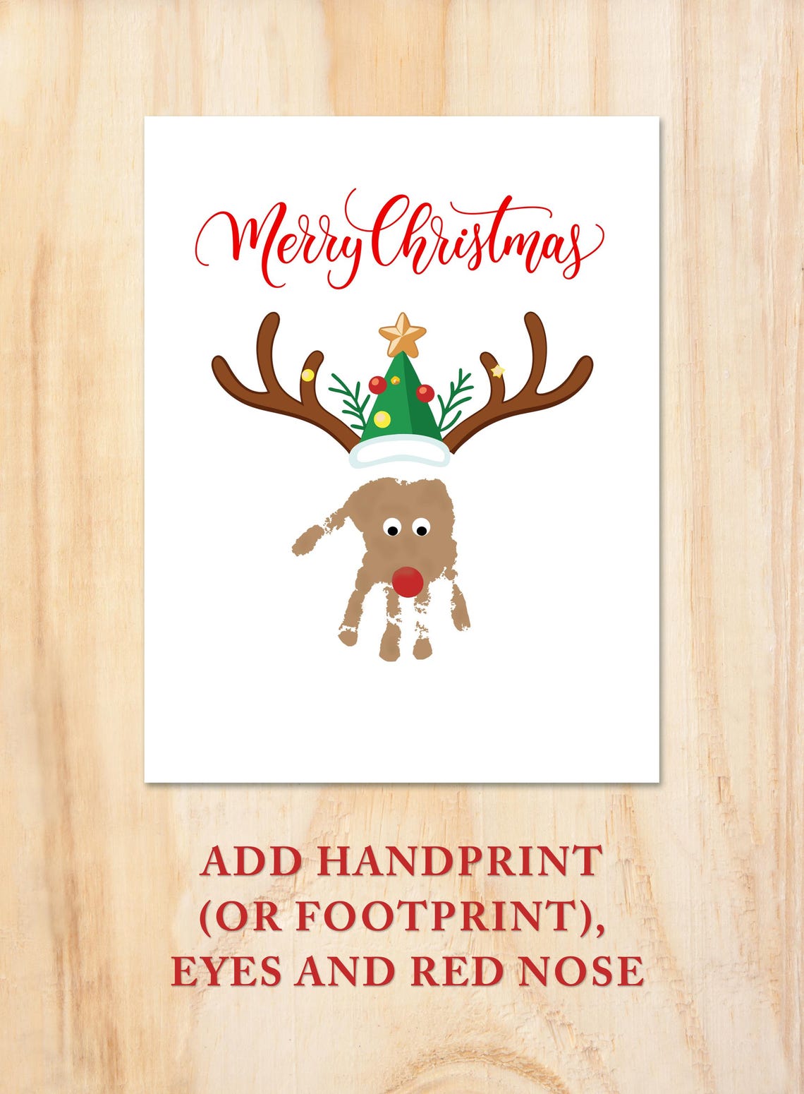 Reindeer Christmas Handprint Art Kids Toddlers Baby Printable Reindeer ...