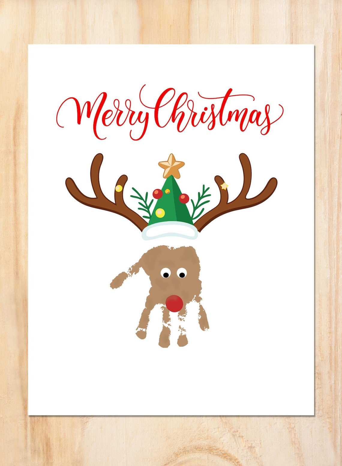 Reindeer Christmas Handprint Art Kids Toddlers Baby Printable Reindeer ...