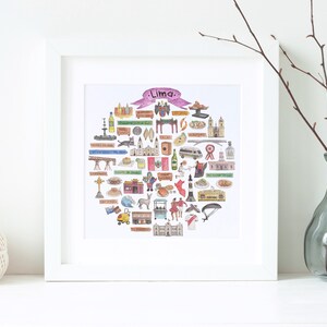 Lima Icon Watercolor Illustration - Etsy