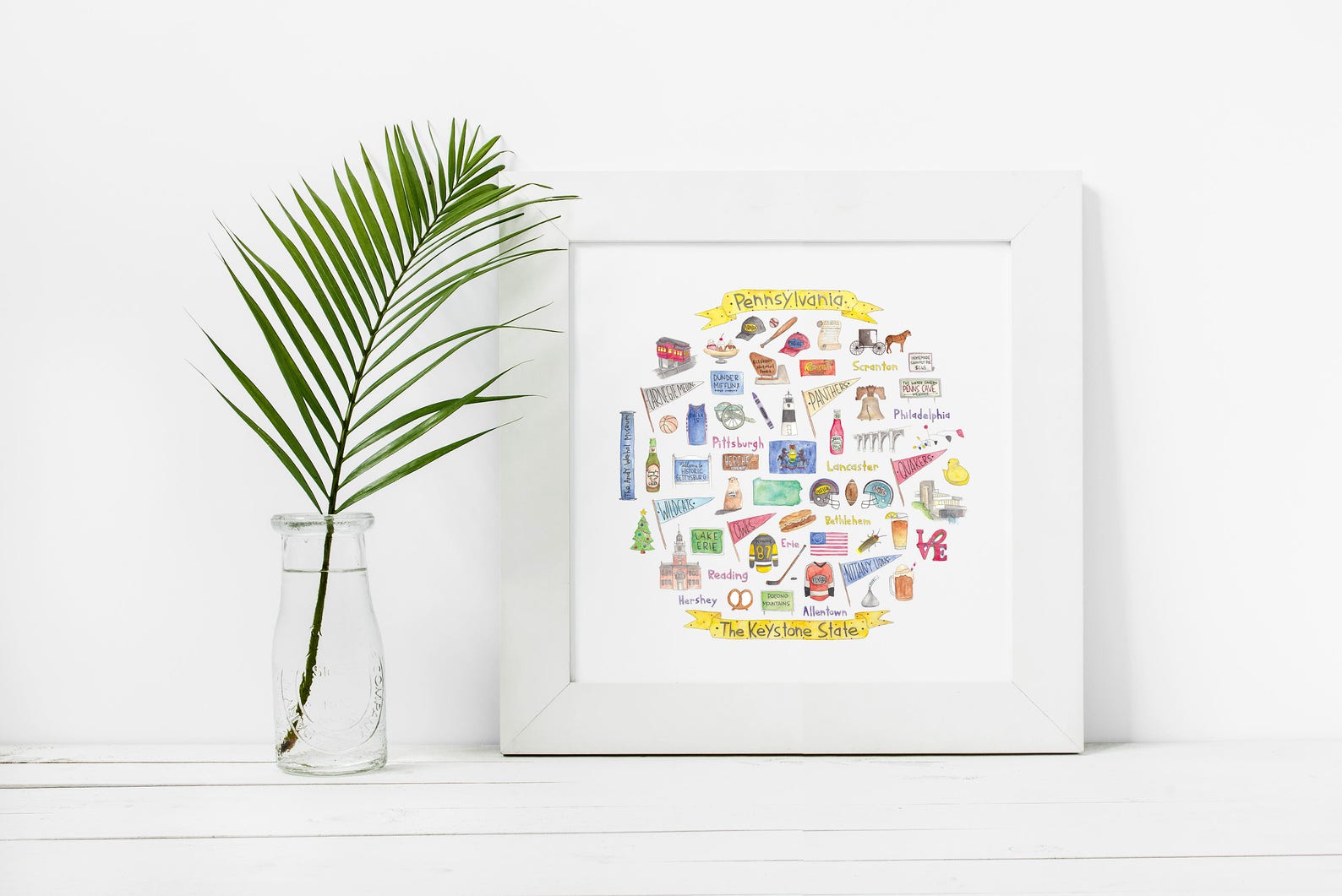 Pennsylvania Icon Watercolor Illustration | Etsy