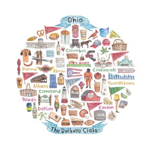 Ohio Icon Watercolor Illustration - Etsy
