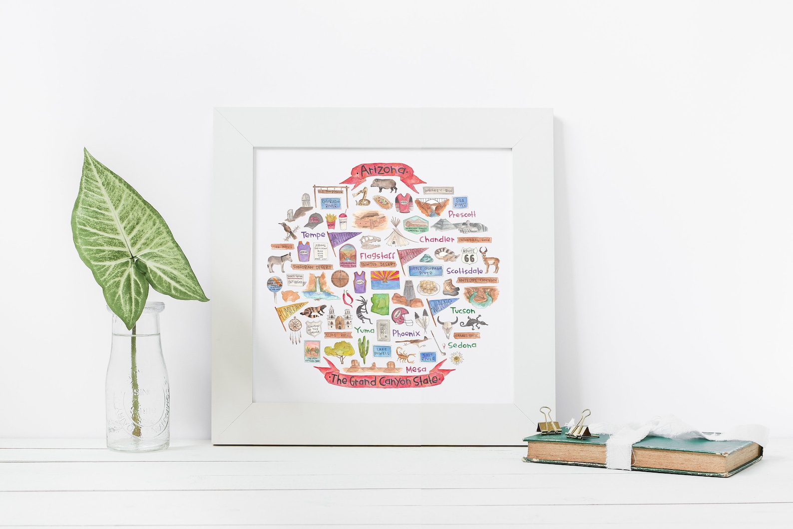 Arizona Icon Watercolor Illustration - Etsy