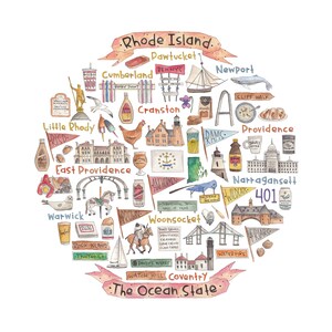 Rhode Island Icon Watercolor Illustration - Etsy