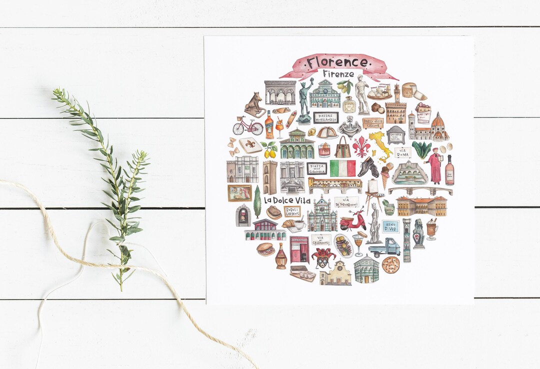 Florence Icon Watercolor Illustration - Etsy