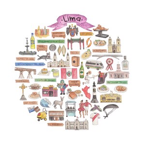 Lima Icon Watercolor Illustration - Etsy