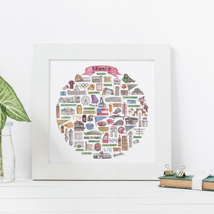 Atlanta, GA Icon Watercolor Illustration - Etsy