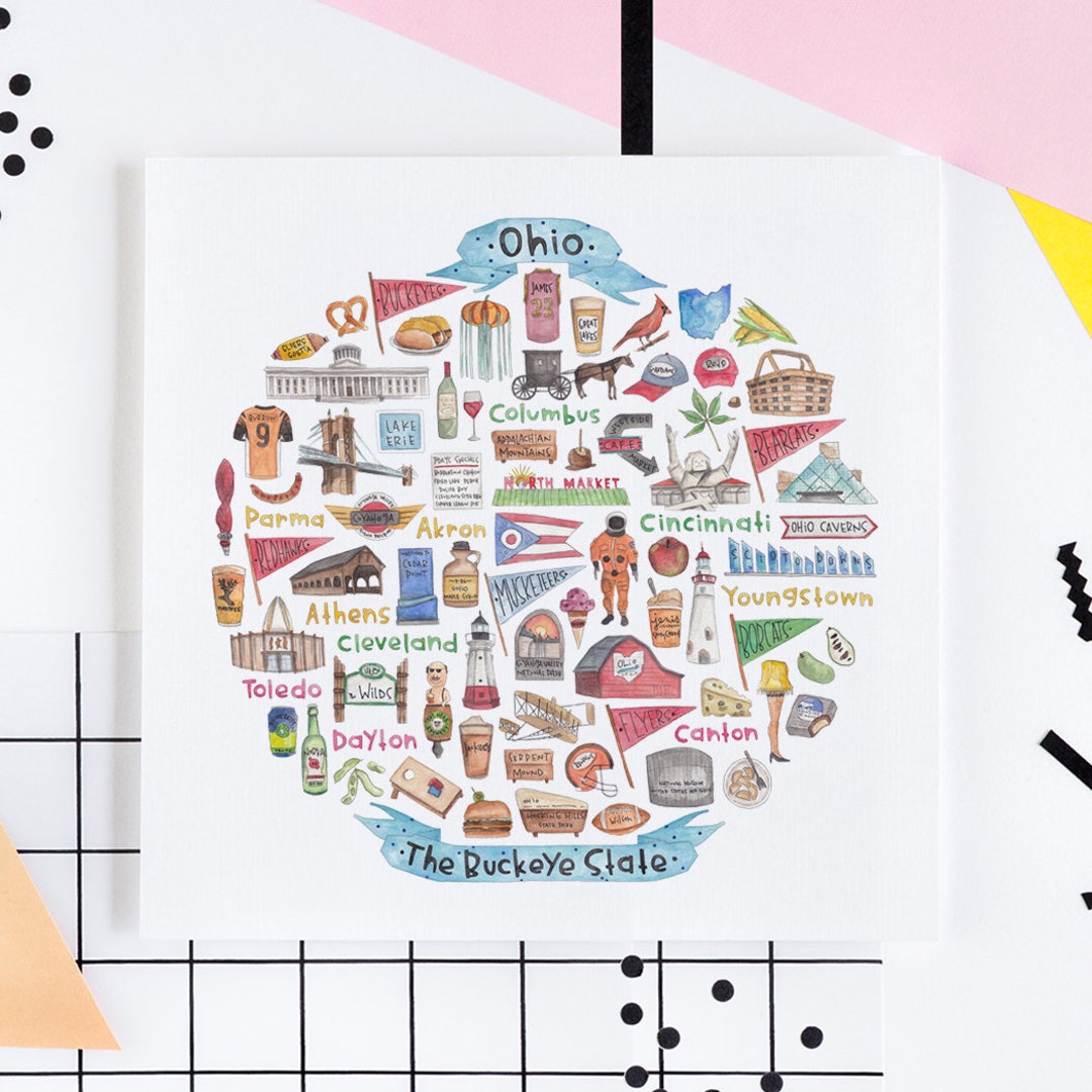 Ohio Icon Watercolor Illustration - Etsy