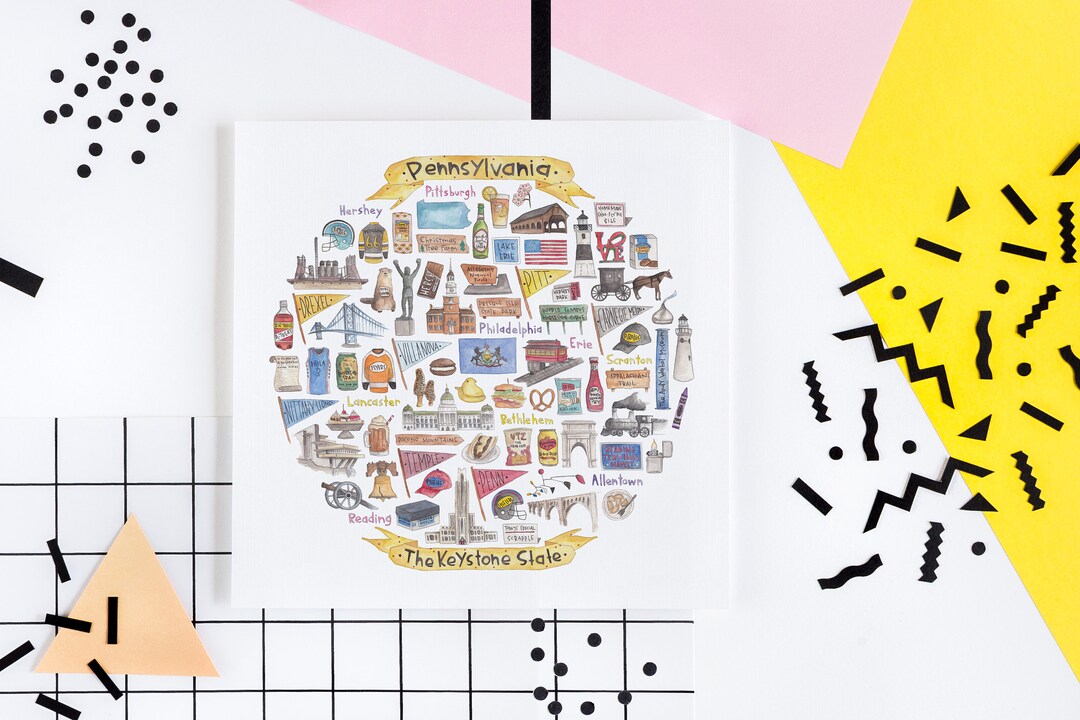 Pennsylvania Icon Watercolor Illustration - Etsy