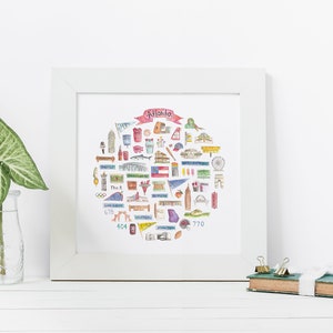 Atlanta GA Icon Watercolor Illustration - Etsy