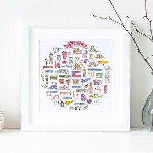 Atlanta GA Icon Watercolor Illustration - Etsy