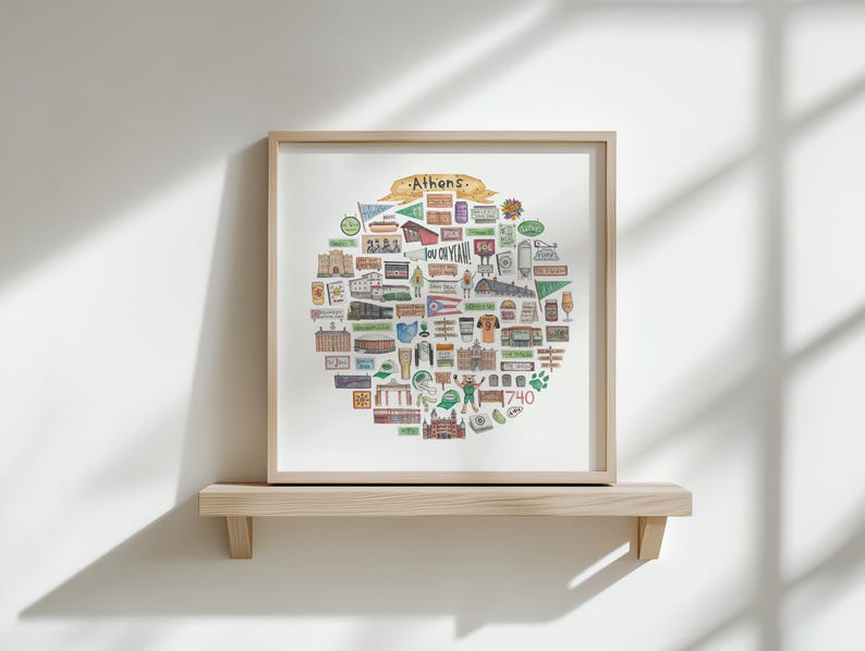 Athens, OH Icon Watercolor Illustration - Etsy