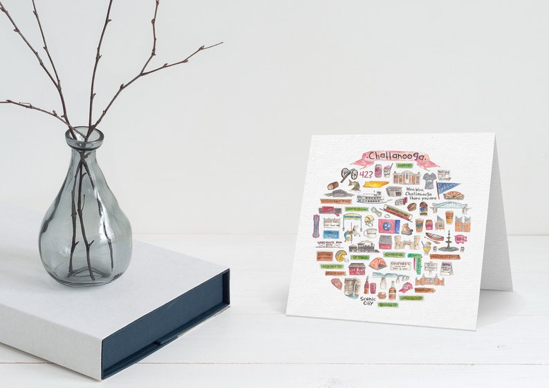 Chattanooga, TN Icon Watercolor Illustration - Etsy