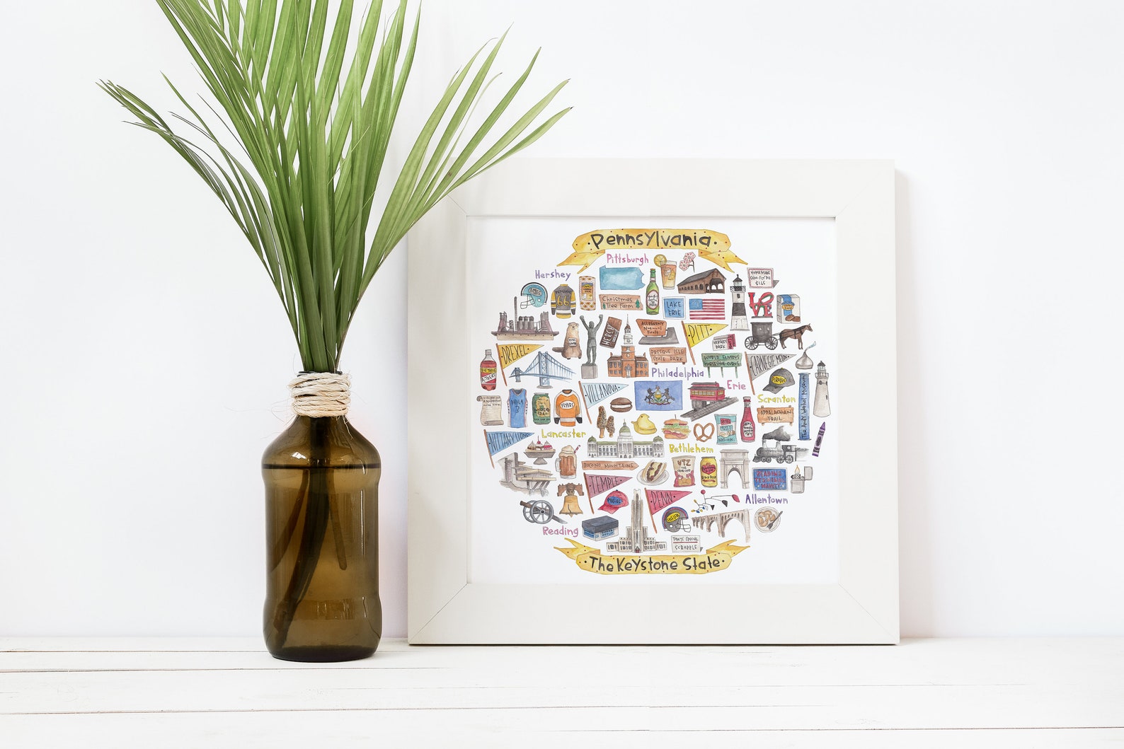 Pennsylvania Icon Watercolor Illustration - Etsy