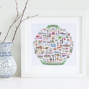 Virginia Icon Watercolor Illustration - Etsy