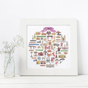 Lima Icon Watercolor Illustration - Etsy