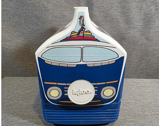Volkswagen Bus Van Igloo 6 Can 4qt Cooler Lunch Box Blue VW Bus Surf ...