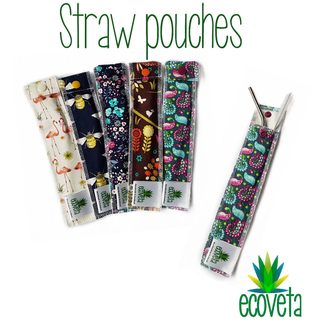 Zero Waste Reusable Straw Pouch, Two Sizes Available. - Etsy