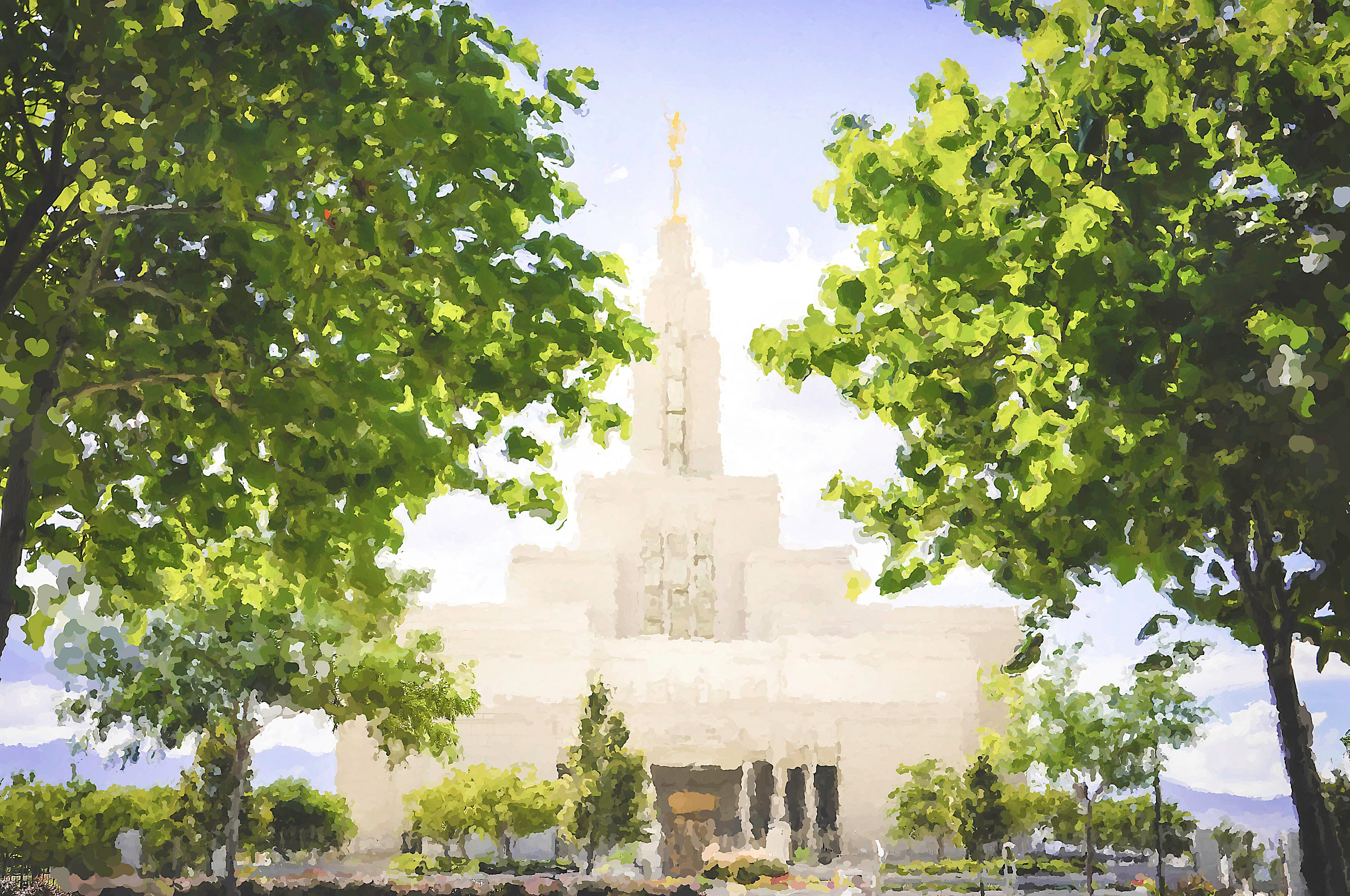 Digital Painting of Draper Utah Temple Impressionist Style - Etsy