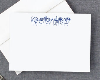Asl Note Cards - Etsy