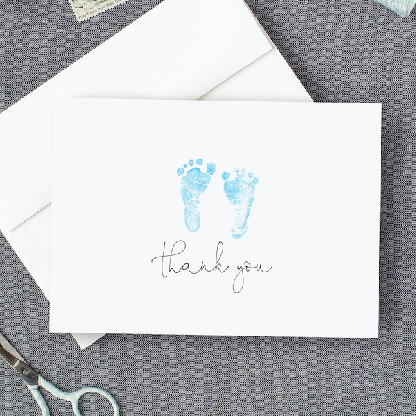 Footprint Baby Cards - Etsy