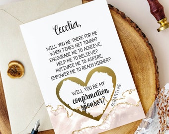 Scratch off Will You Be My Confirmation Sponsor Card Personalized ...