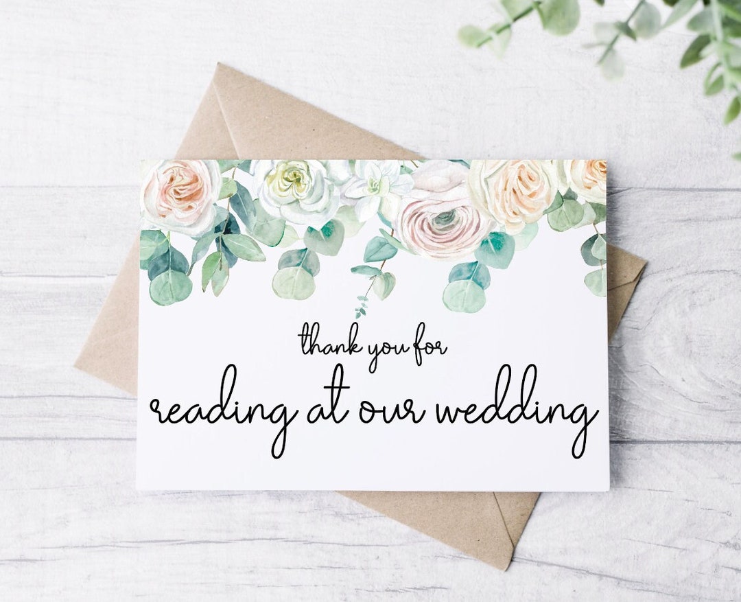 Wedding Reader Card - Thank You Card for Reading at Our Wedding - Card ...