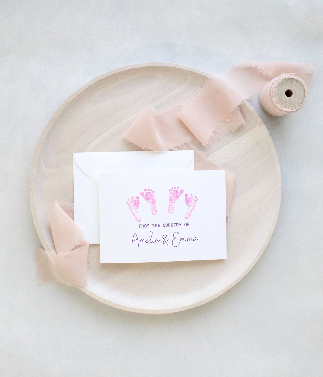 Twins Baby Shower Thank You Note Card Set | From the Nursery of Cards ...