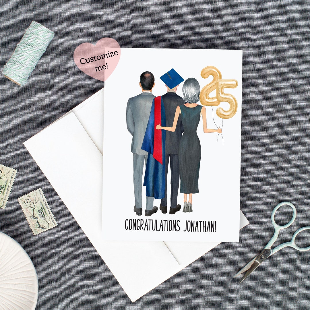 Graduation Card From Parents Mom Dad | Custom Card for Senior ...