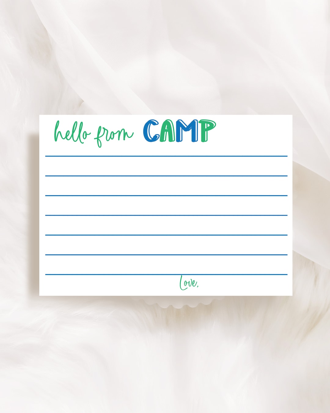 Hello From Camp Boys Lined Note Cards Sleep Away Camp Lined Cards for ...