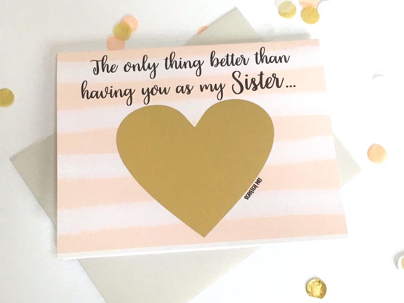 Pregnancy Reveal to Sister Scratch off Card - Pregnancy Announcement ...