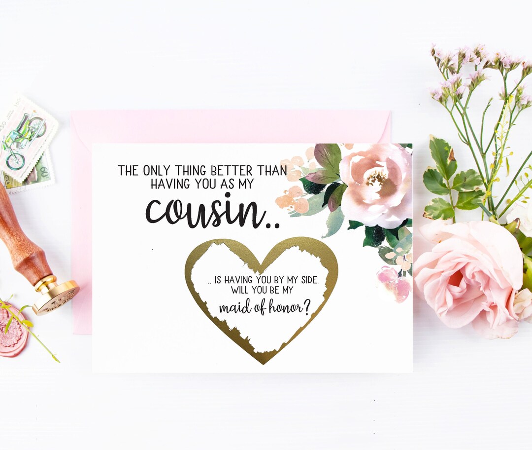 Maid of Honor Proposal for Cousin | Cousin Asking Scratch off Card ...
