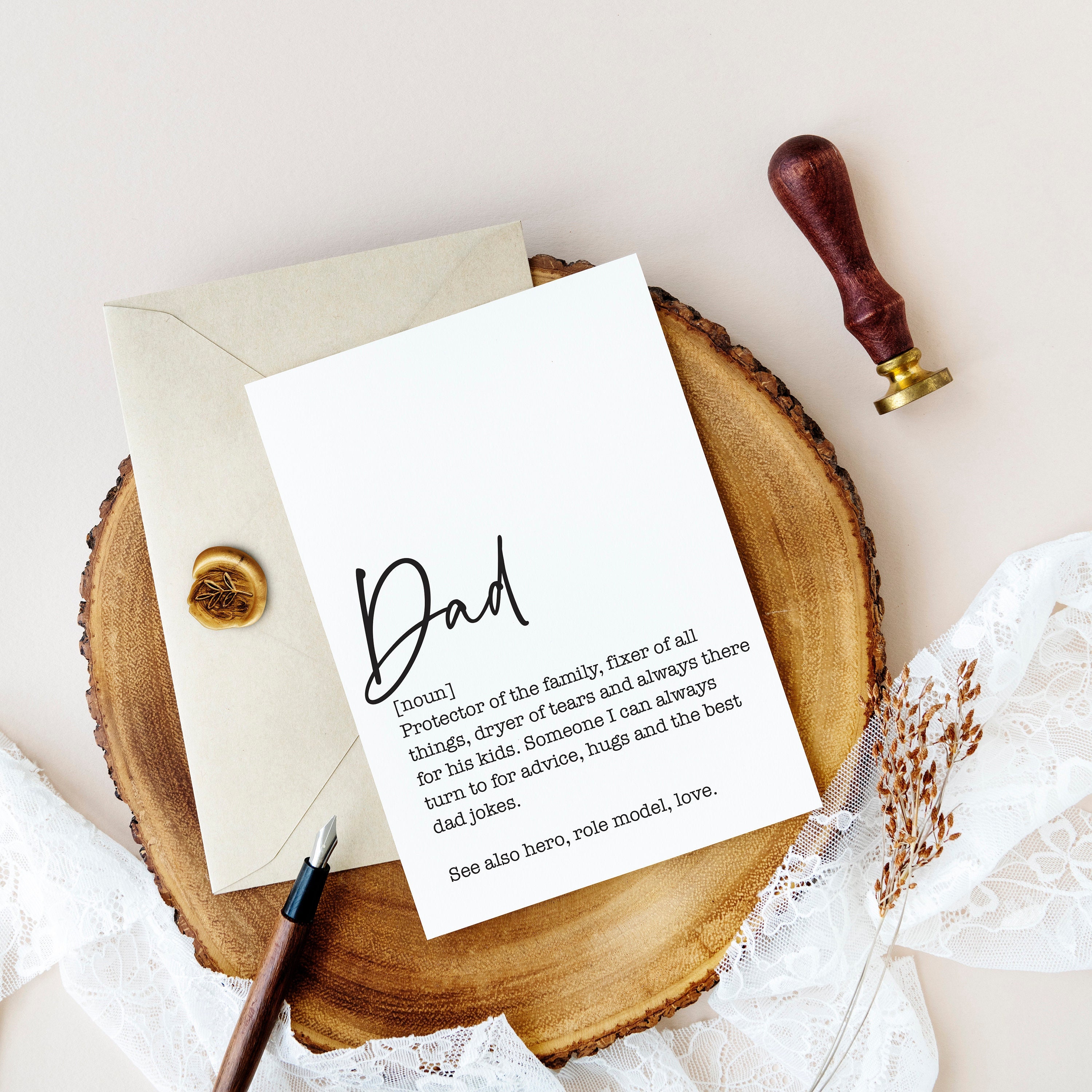 Definition of Dad Card, Sentimental Card for Dad, Thank You, Birthday ...
