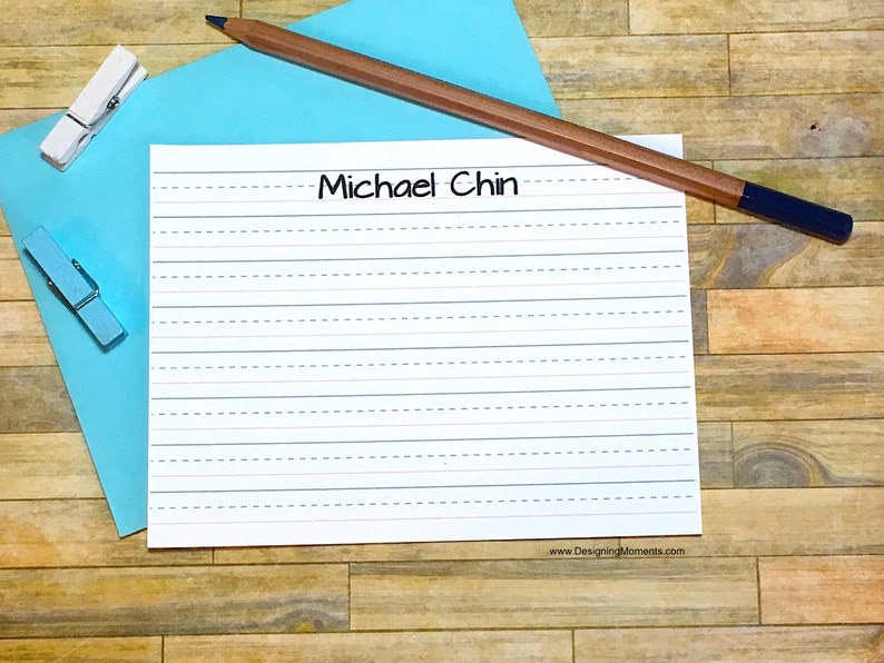 Kids Personalized Note Cards Lined Paper Note Cards for | Etsy