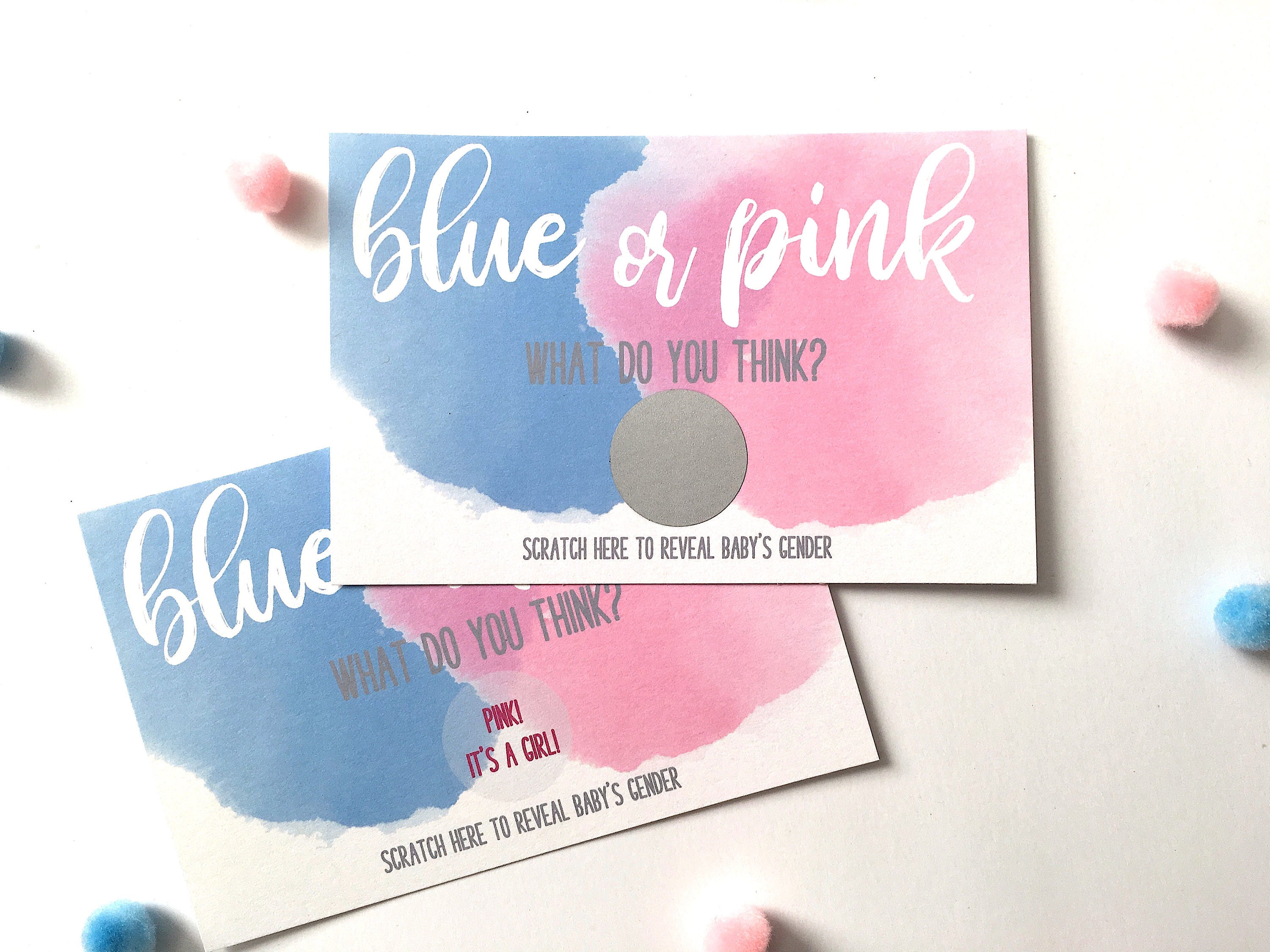 10 Personalized Gender Reveal Party Scratch off Card - Baby Shower Game ...