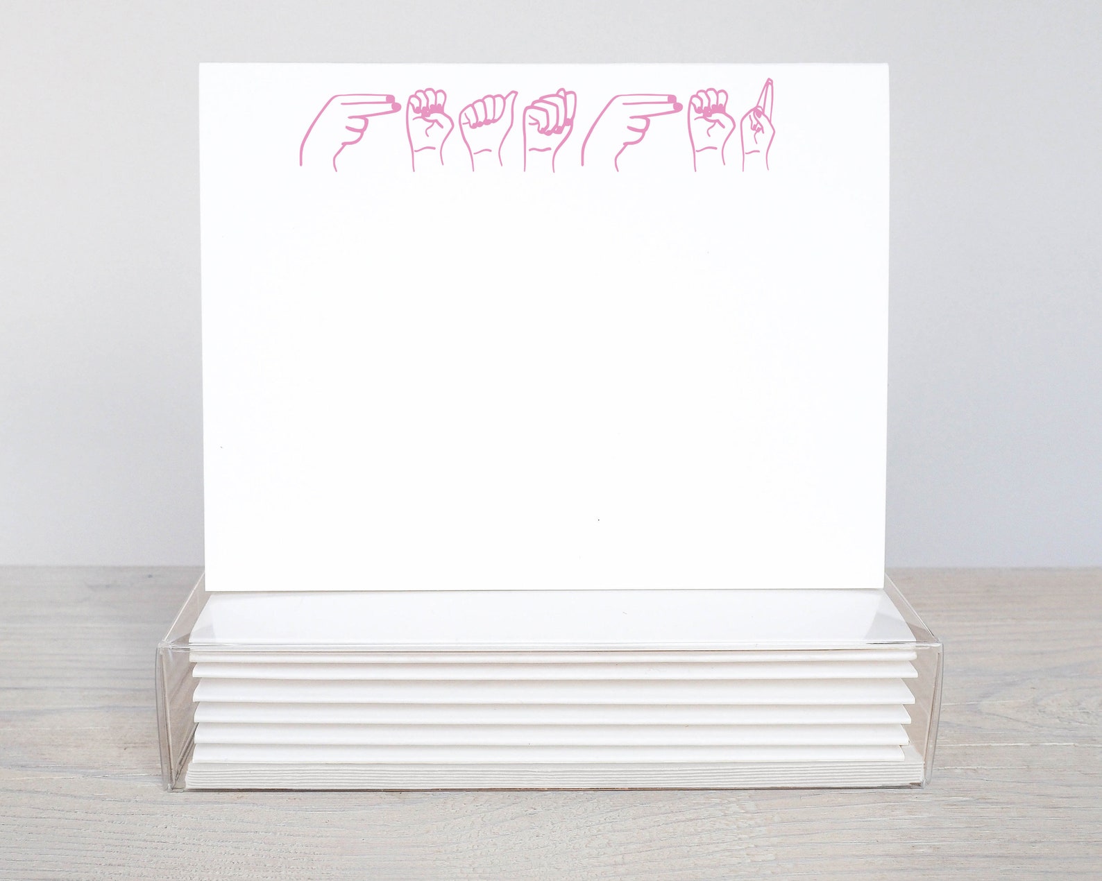 American Sign Language Personalized Stationery Set | Custom Flat Cards ...