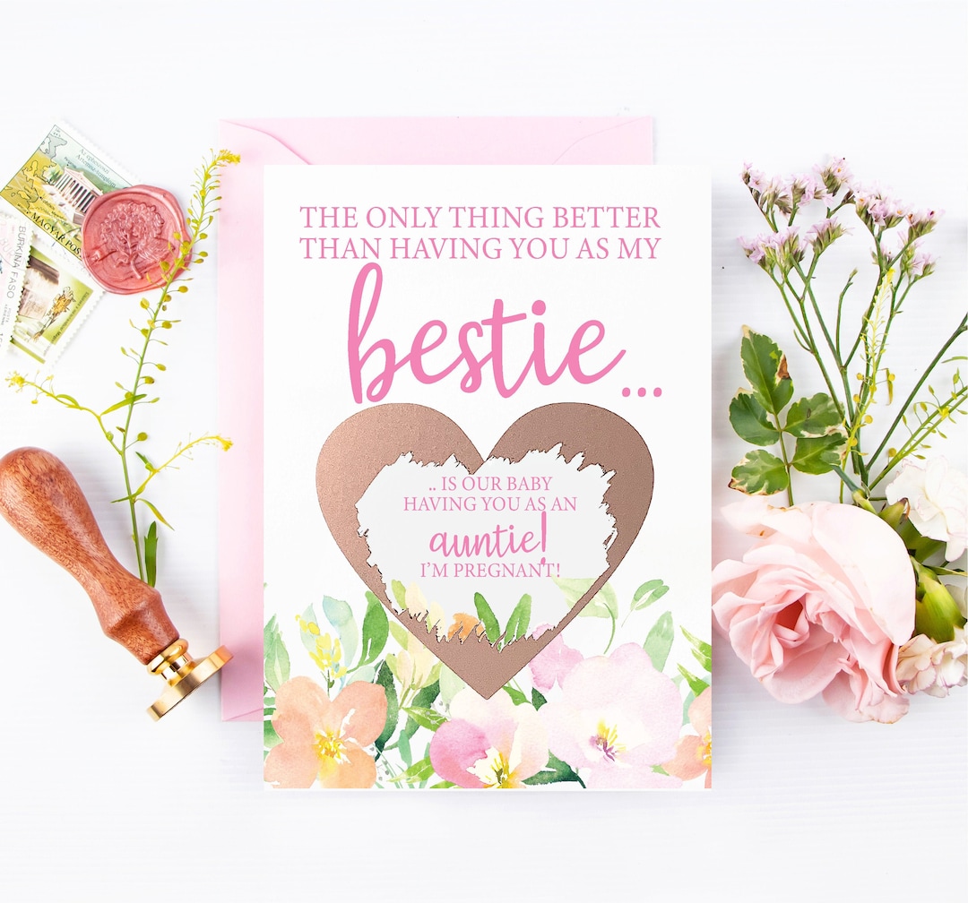 Pregnancy Announcement for Bestie | Scratch off for Best Friend | Baby ...