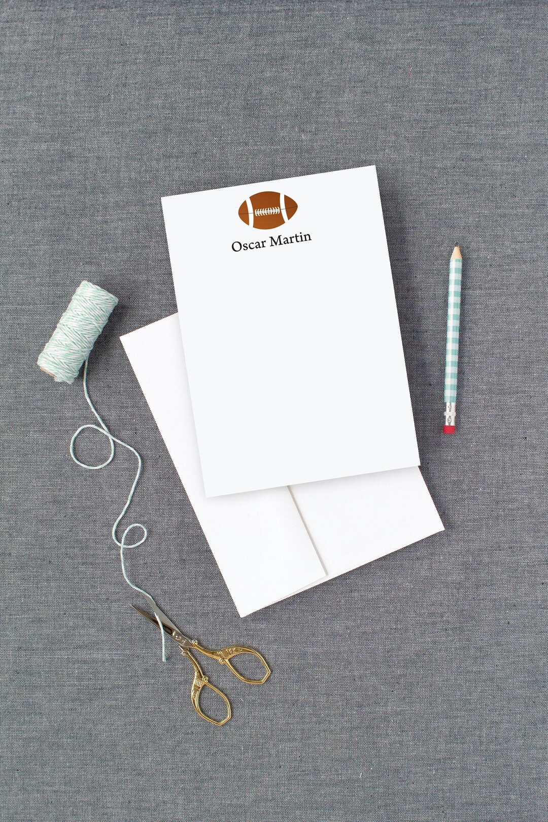 Personalized Football Ball Note Cards | Football Stationery | Football ...