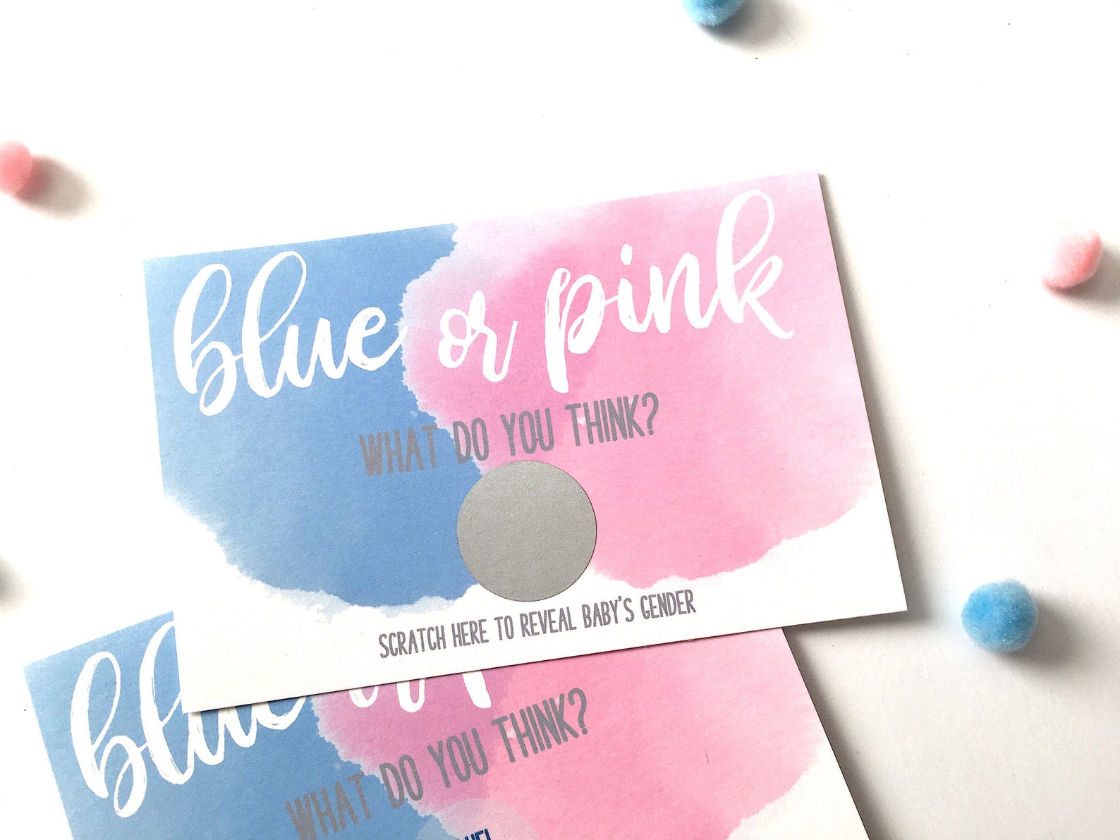 10 Personalized Gender Reveal Party Scratch off Card - Baby Shower Game ...