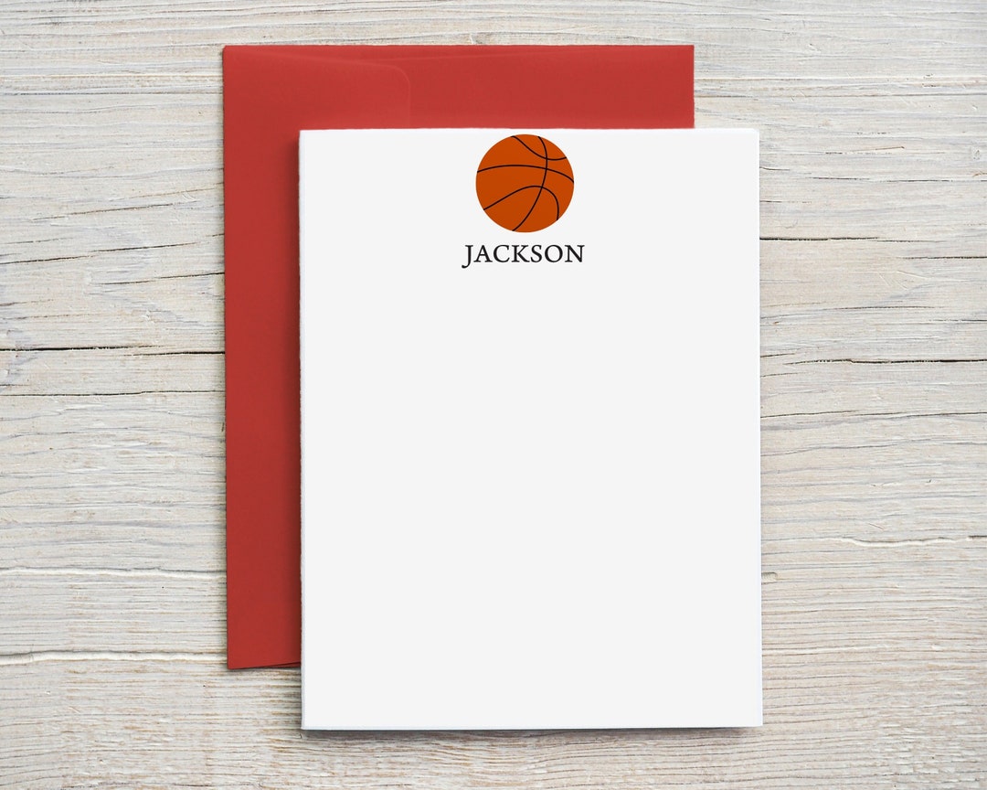 Personalized Basketball Note Cards | Basketball Thank You Cards | Boys ...