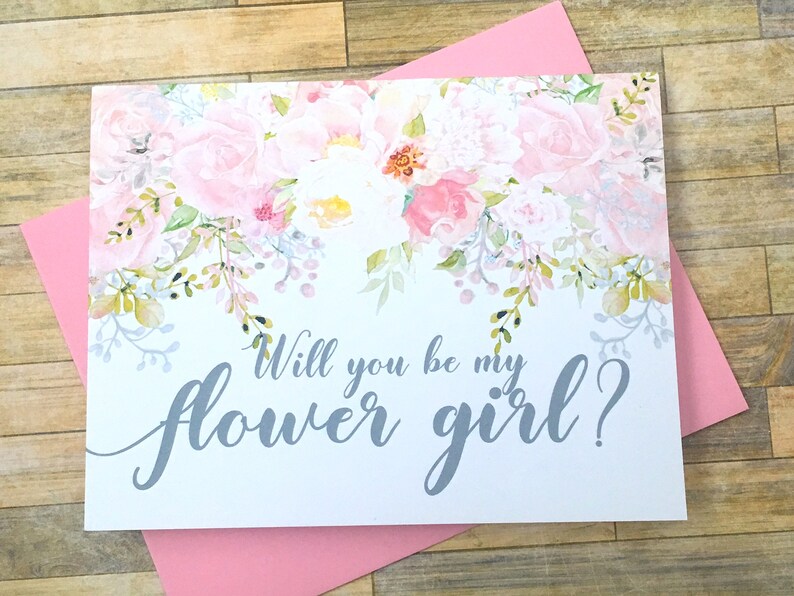 Will you be my flower girl card flower girl proposal card | Etsy