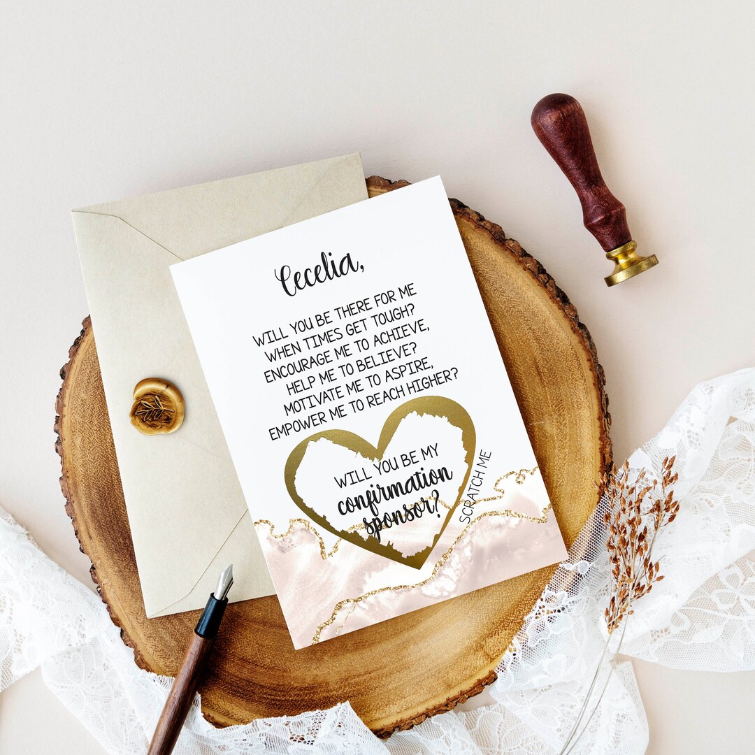 Confirmation Sponsor Proposal Scratch off Card | Modern Will You Be My ...