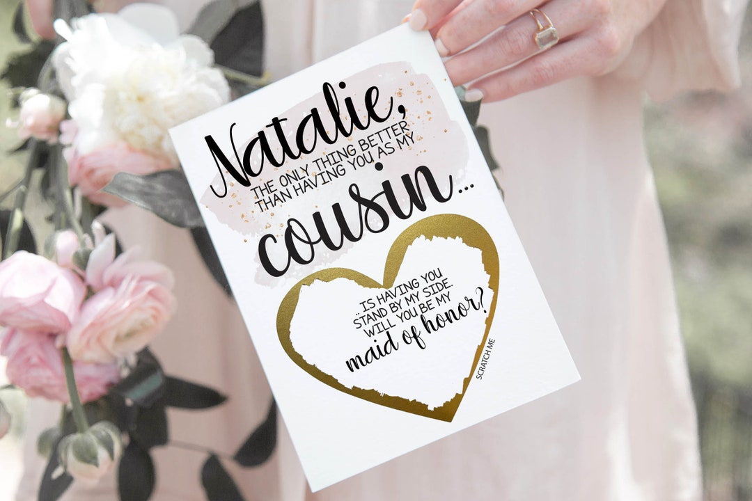 Maid of Honor Proposal for Cousin Scratch off Card | the Only Thing ...