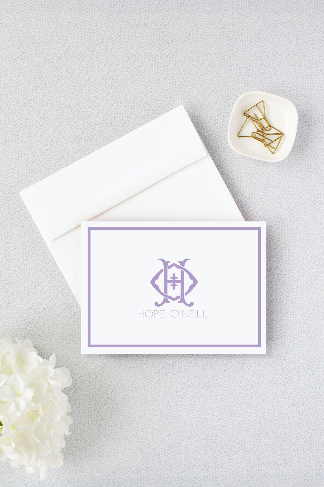 Personalized Stationary, Monogram Note Cards, FOLDED Cards, Gift for ...